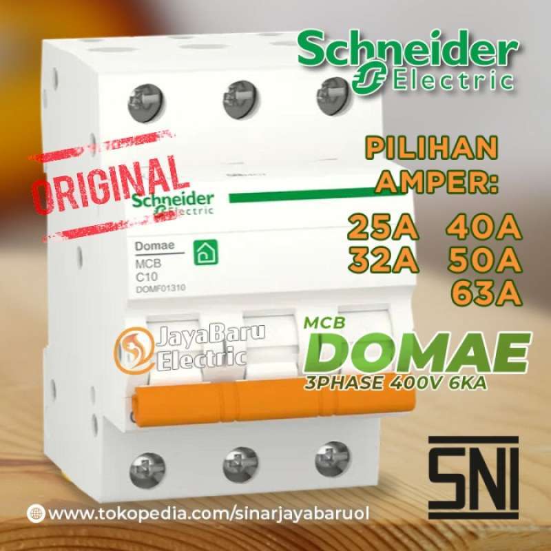 Promo MCB Schneider Domae 3P 25A 32A 40A 50A 63A 6kA SNI Diskon 23% di Seller Lixia Store ...