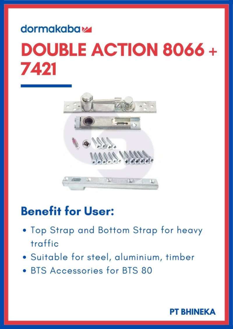 Promo Dorma Double Action 8066+7421 dormakaba Heavy Traffic for BTS80 ...