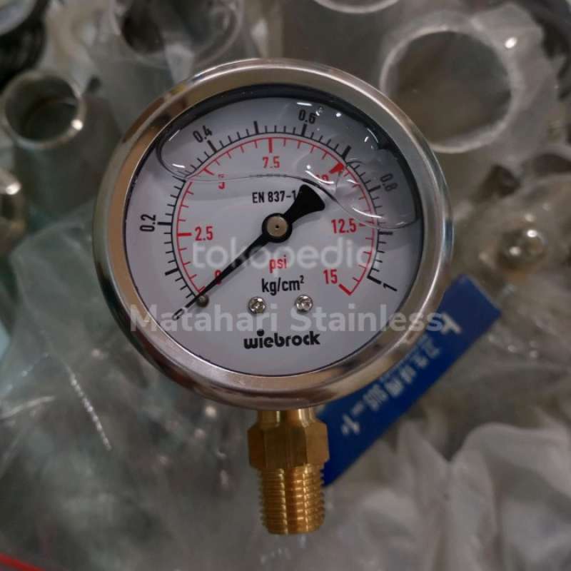 Promo Pressure Gauge Manometer Stainless 4 inchi 1 Bar 15 Psi Diskon 23 ...