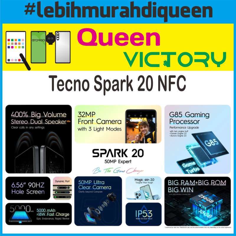 Jual Tecno Spark 20 Nfc 8/256 Garansi Resmi Indonesia Di Seller Queen Official Store - Gudang ...