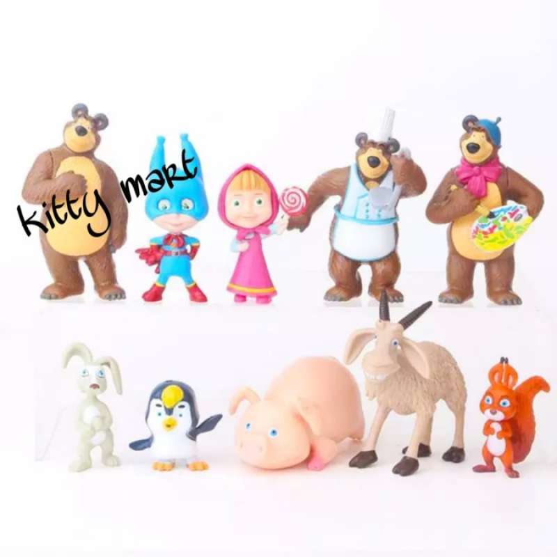 Promo MARSHA AND THR BEAR FIGURE MASHA SET ISI 10 PCS Diskon 23% di ...