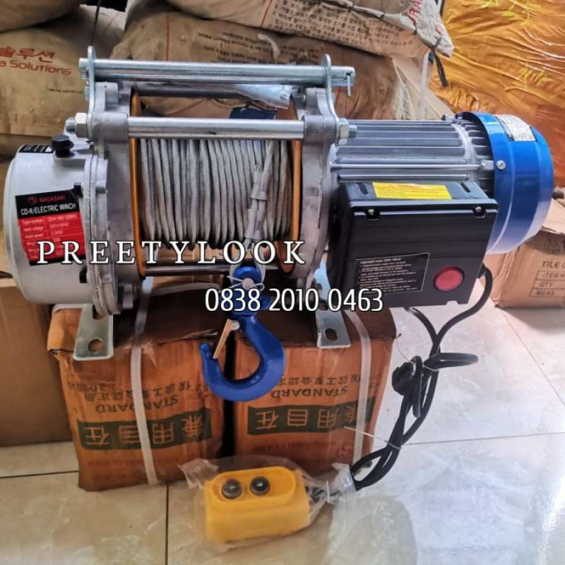 Promo WEKA Winch hoist Electric 1200 Kg 50 Meter 1 Phase Katrol Listrik ...