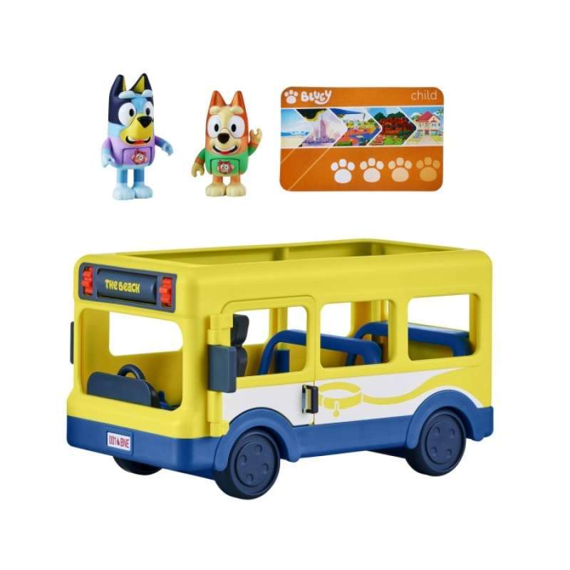 Promo Bluey BLUEYS SCHOOL BUS WITH 2 FIGURE And Bus Pass Holds Up ...