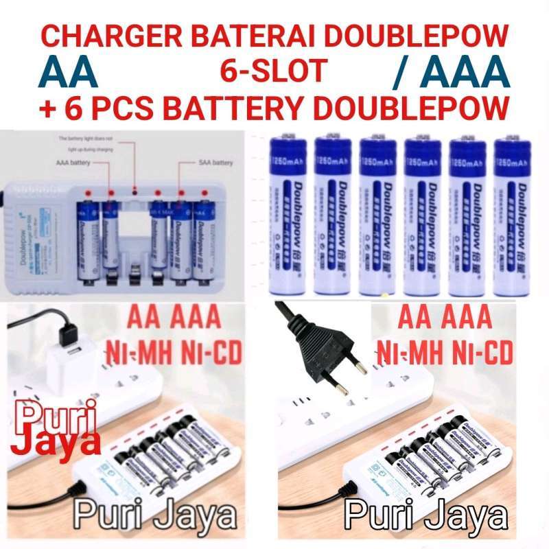 Jual Doublepow Rechargeable Battery Charger AA AAA 1.2V Ni-MH Ni-Cd ...