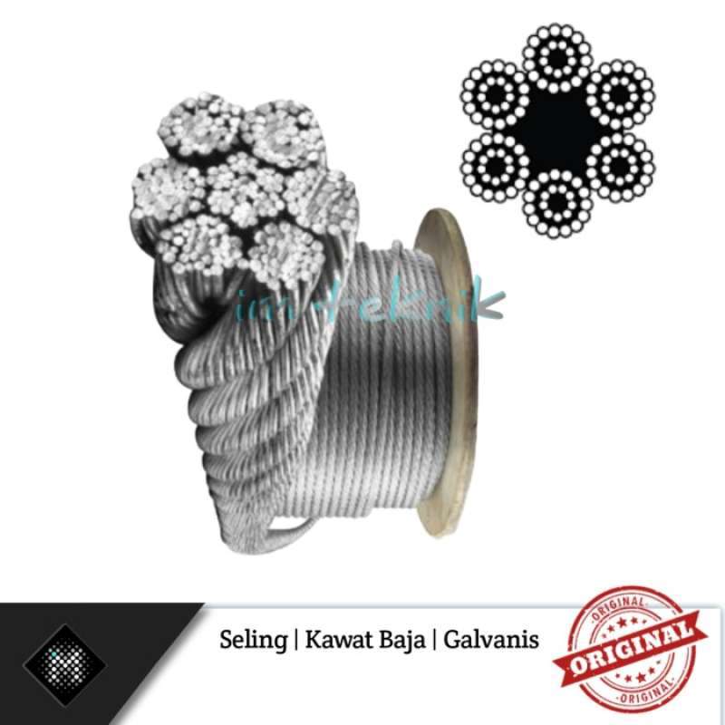 Promo Kawat sling seling wire rope winch hoist 8mm 19x7 NR iwrc tali baja Diskon 23% di Seller ...
