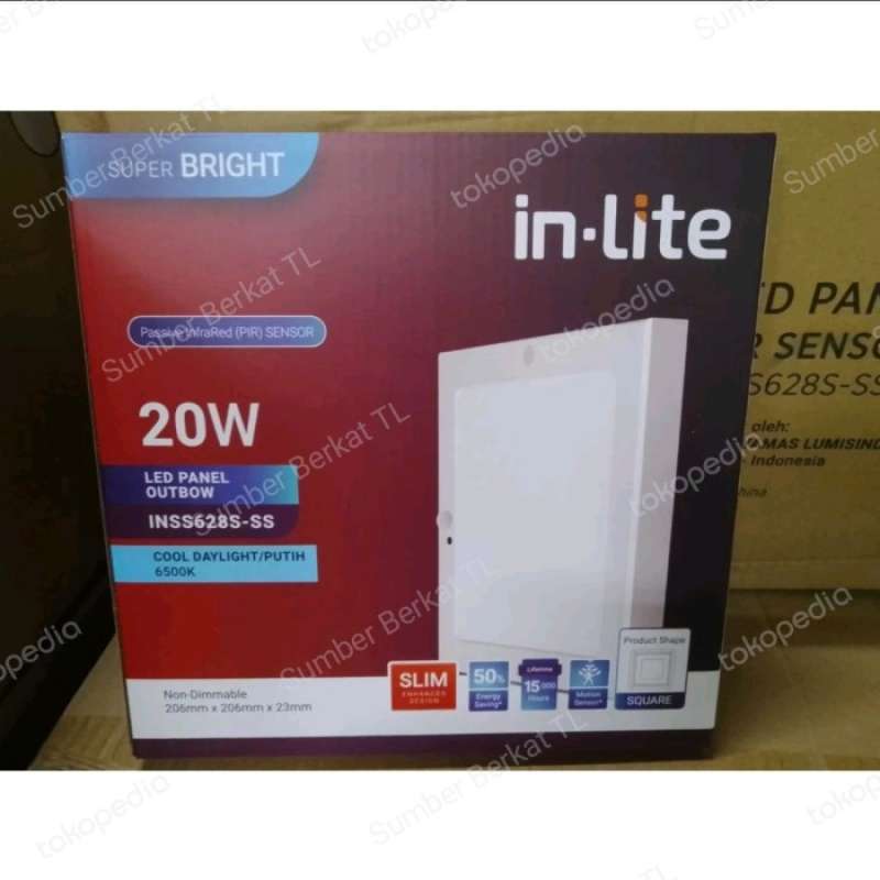 Jual Downlight Inlite Inss628s-ss 20 Watt Sensor Gerak In-lite Panel ...