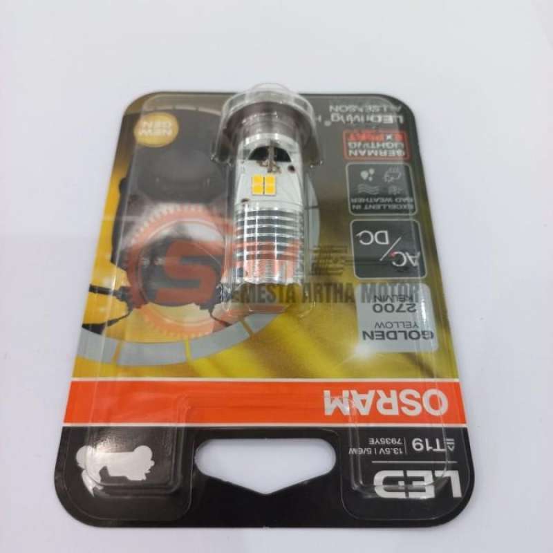 Jual Osram LED T19 AC DC Kaki 1 H6 M5 12V Lampu Depan Hi Low Tembus Kabut - Kuning 2700K di ...