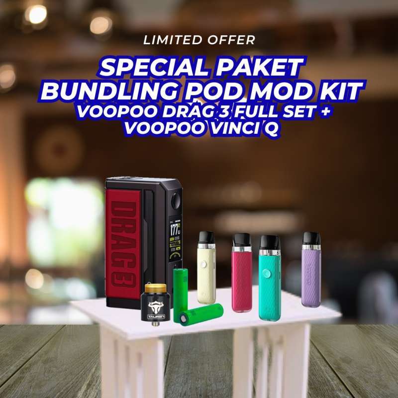 Promo SIAP PAKAI VOOPOO DRAG 3 MOD KIT FULL SET I FREE VOOPOO VINCI Q ...