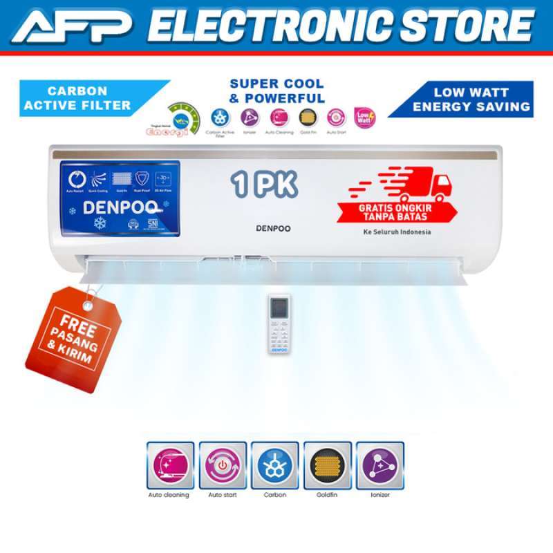 Promo AC Split DENPOO PLATINUM 1 PK DDS 09 CTL IONIZER Goldfin LOW WATT ...