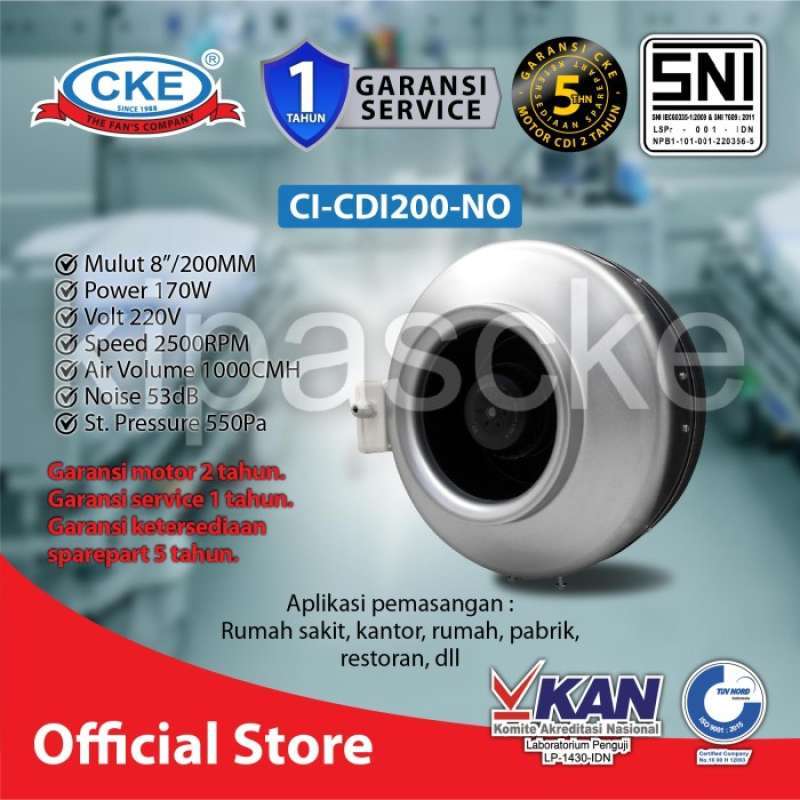 Promo Duct Inline CKE CI-CDI200 8 Inch Inline Fan Duct Fan Blower Hisap ...