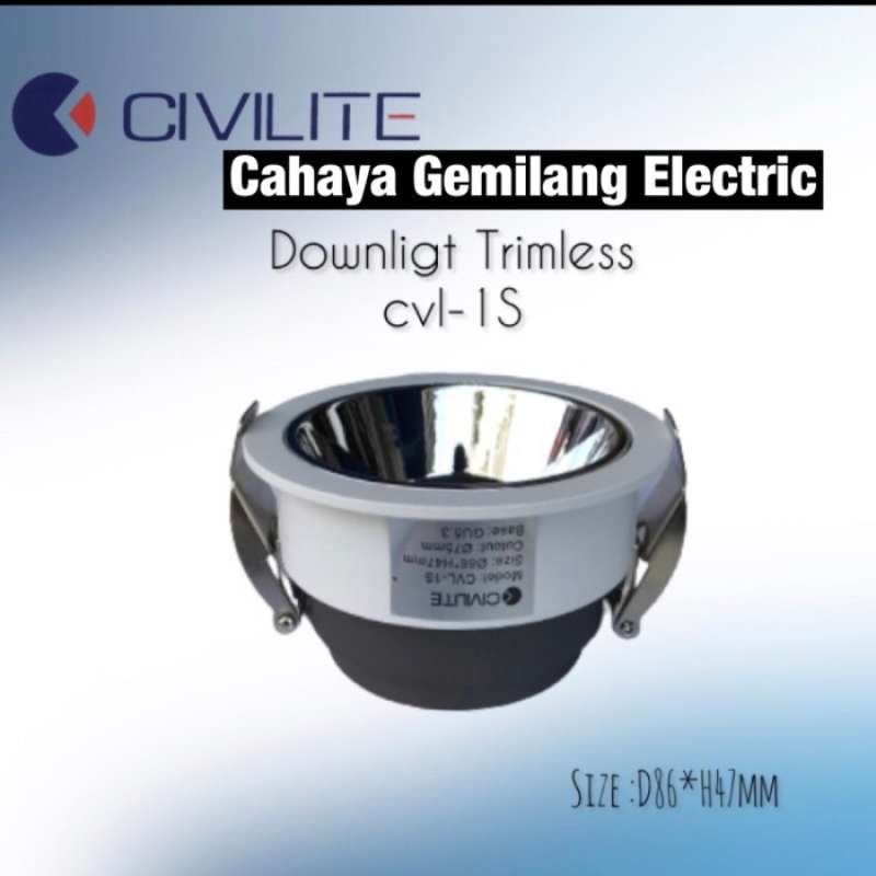 Promo Kap lampu mr16 civilite downlight trimless cvl-1s silver spot ...
