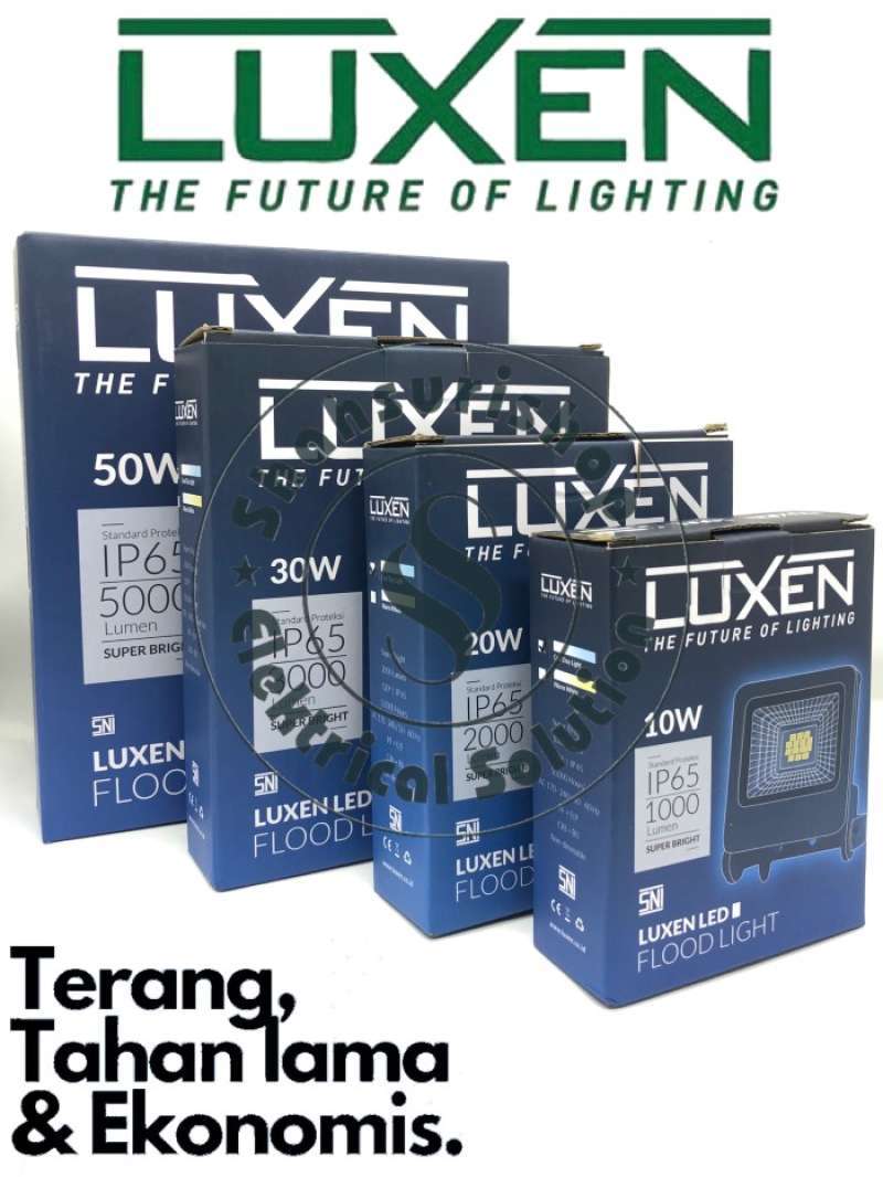 Promo LAMPU SOROT LUXEN LED FLOOD LIGHT SLIM 30W 30 W WATT BERGARANSI ...