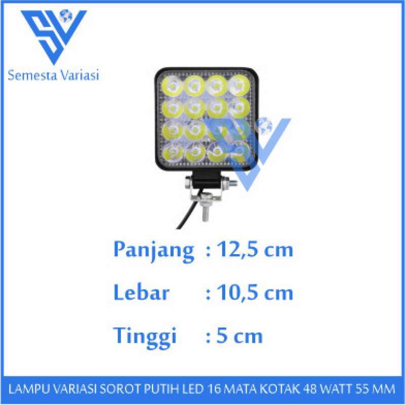 Promo LAMPU VARIASI SOROT PUTIH LAMPU PROYEK LED 16 MATA KOTAK 48 WATT ...
