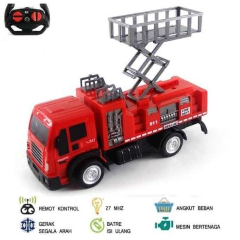 Promo mainan remote control fire truck engine rc car pemadam kebakaran ...