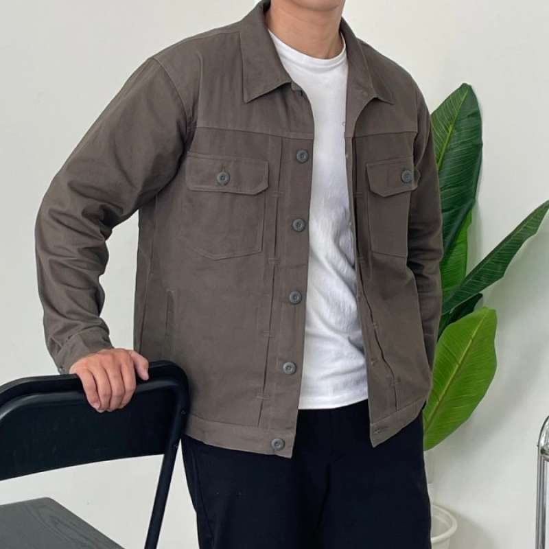 Promo COZYCLUB Trucker Canvas Jacket - Outer Jacket Pria Model Trucker ...