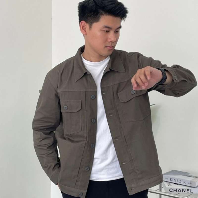 Promo COZYCLUB Trucker Canvas Jacket - Outer Jacket Pria Model Trucker ...