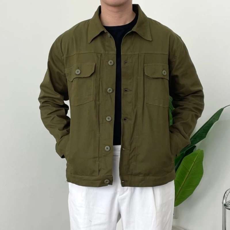 Promo COZYCLUB Trucker Canvas Jacket - Outer Jacket Pria Model Trucker ...