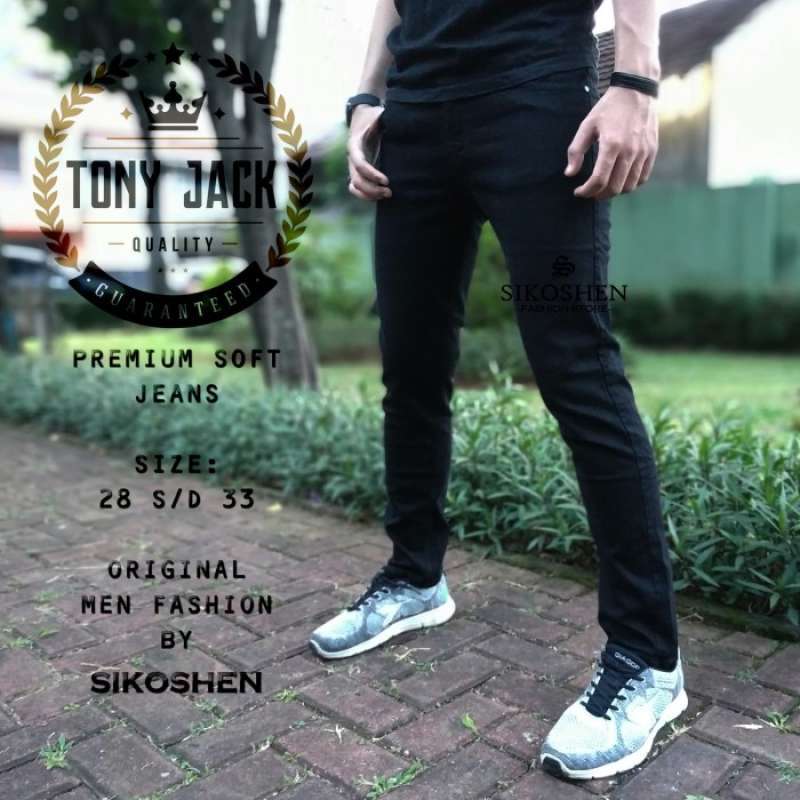 Promo Celana Panjang Soft Jeans Hitam Pria Original TONY JACK - Hitam ...