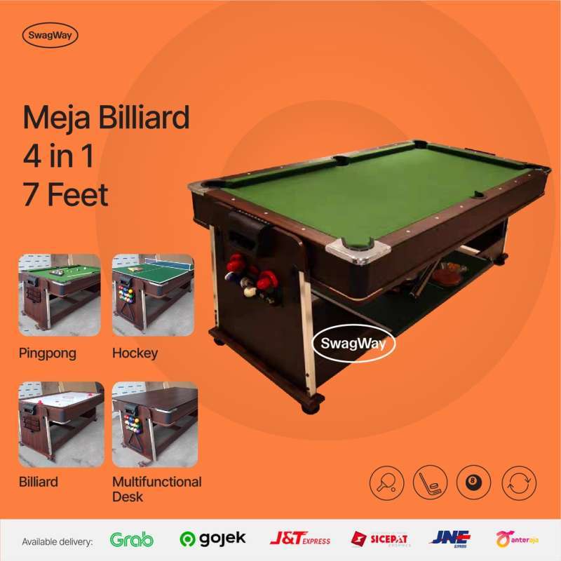 Jual Meja Billiard Biliard 7 Feet 4 In 1 Ping Pong Hockey Dan Meja ...