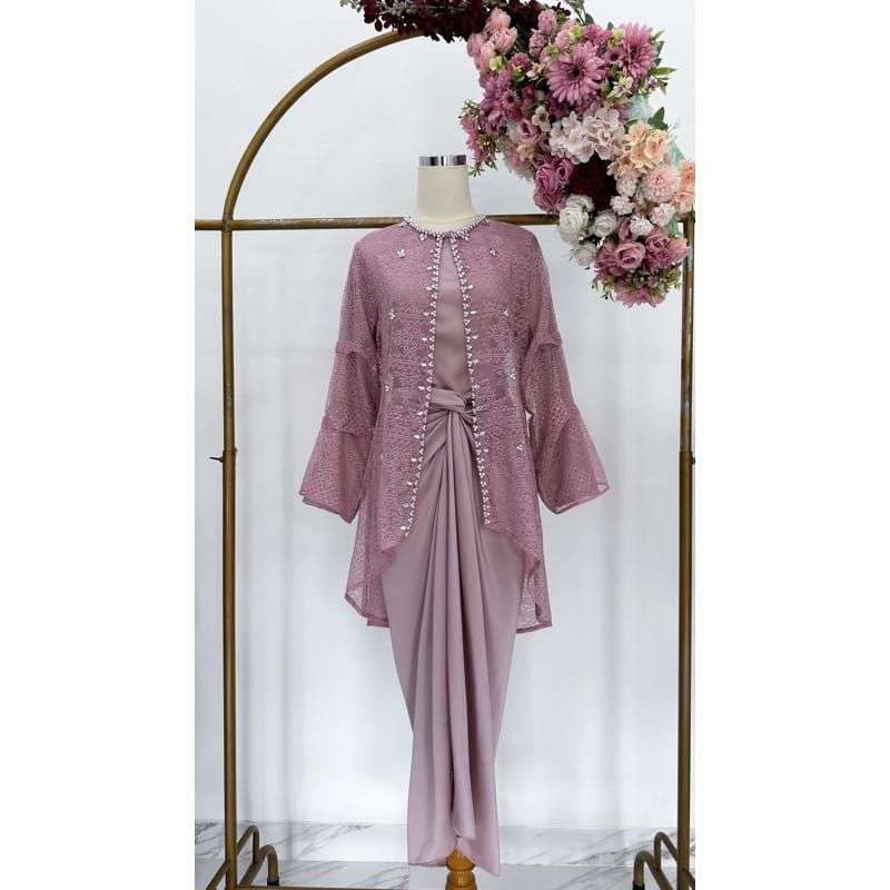 Promo Oneset Clarisa Outer Brokat Premium - Outfit Kondangan Rok Lilit ...