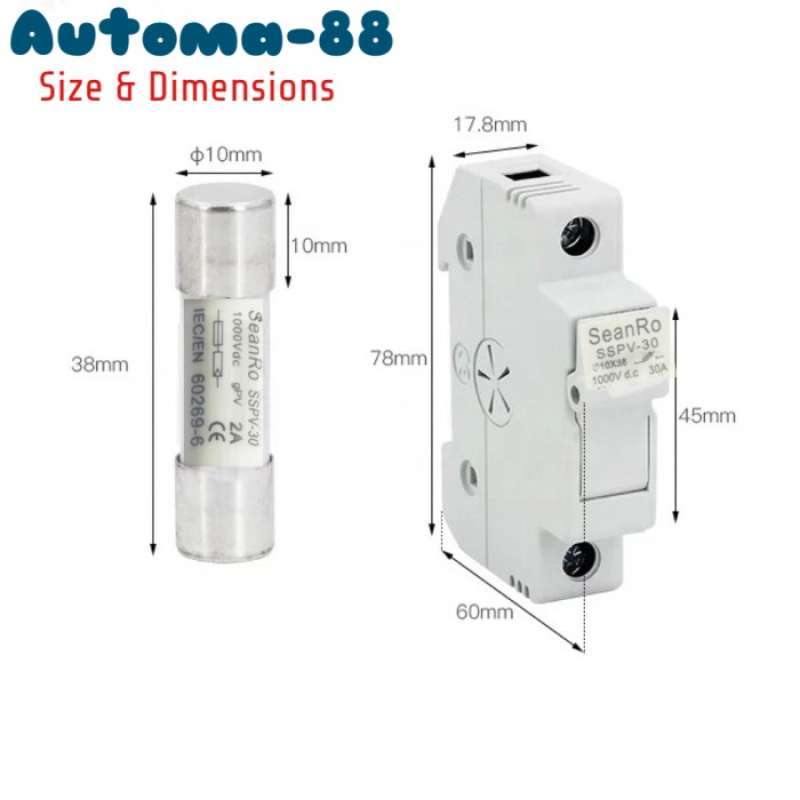 Promo PV FUSE HOLDER PLTS 10X38 DC 1000V 1P 2A 6A 10A 16A 25A 30A SOLAR CELL - SELERA_KITA STORE ...