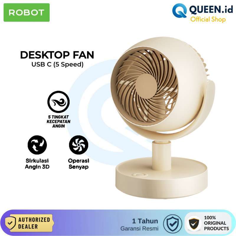 Promo ROBOT RT-BF23 Desktop Fan Kipas Angin Multifungsi 5 Speed USB ...