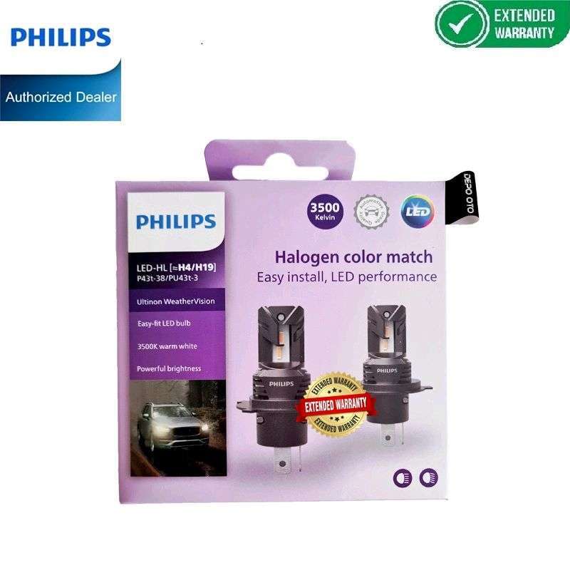 Promo Philips Ultinon Weather Vision LED H4 H19 3500K Bohlam Lampu ...