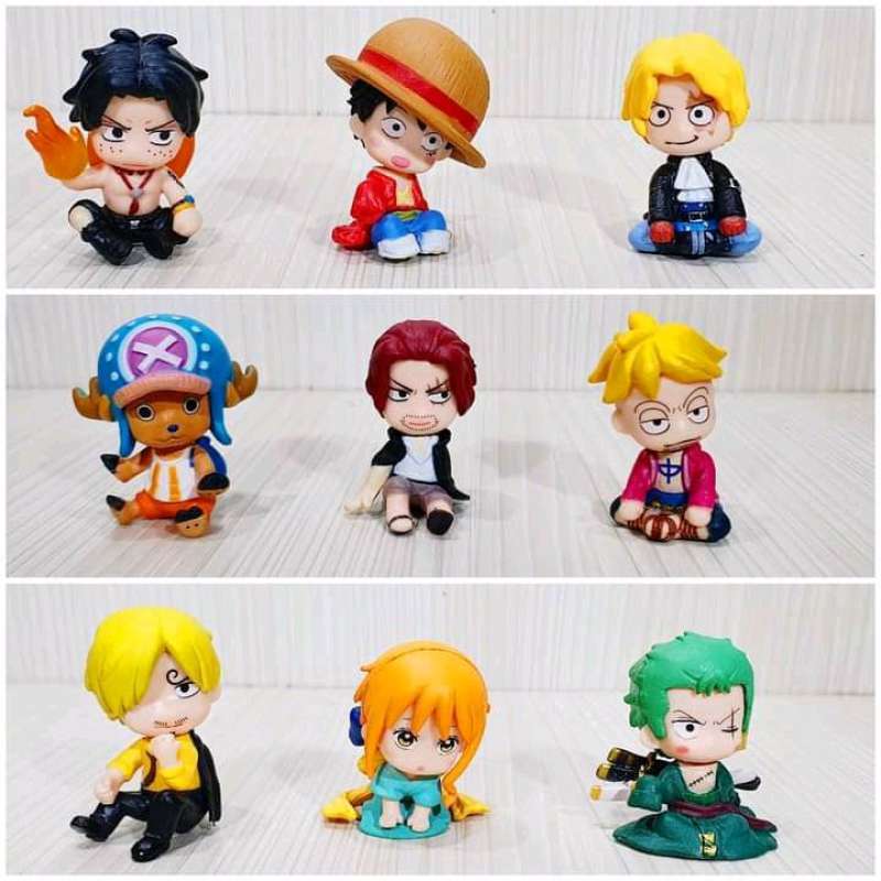 Jual mainan static figure chibi one piece duduk chopper shanks sanji ...