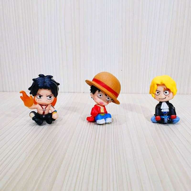 Jual mainan static figure chibi one piece duduk chopper shanks sanji ...