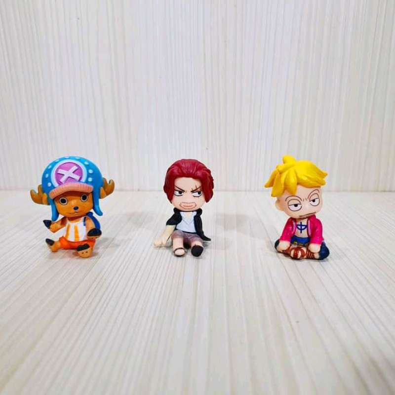Jual mainan static figure chibi one piece duduk chopper shanks sanji ...