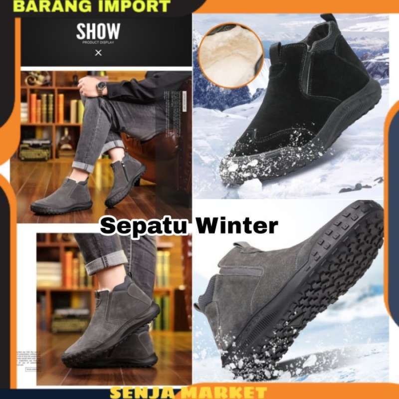 Promo Sepatu bots boots bot winter musim dingin salju tebal pria wanita ...