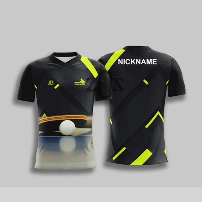 Jual Baju Kaos Jersey Custom Table Tennis Meja Ping Pong Black Green di ...
