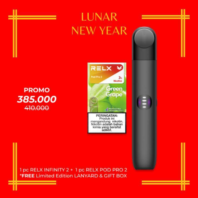 Jual RELX Bundle Infinity 2 Obsidian Black Device and Pods - Green ...