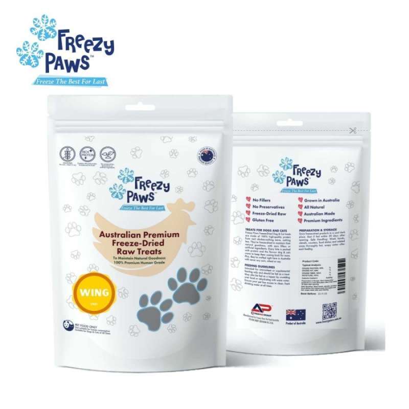 Promo Freezy Paws Human Grade Freeze-Dried Raw Chicken Wing Treats 100g ...