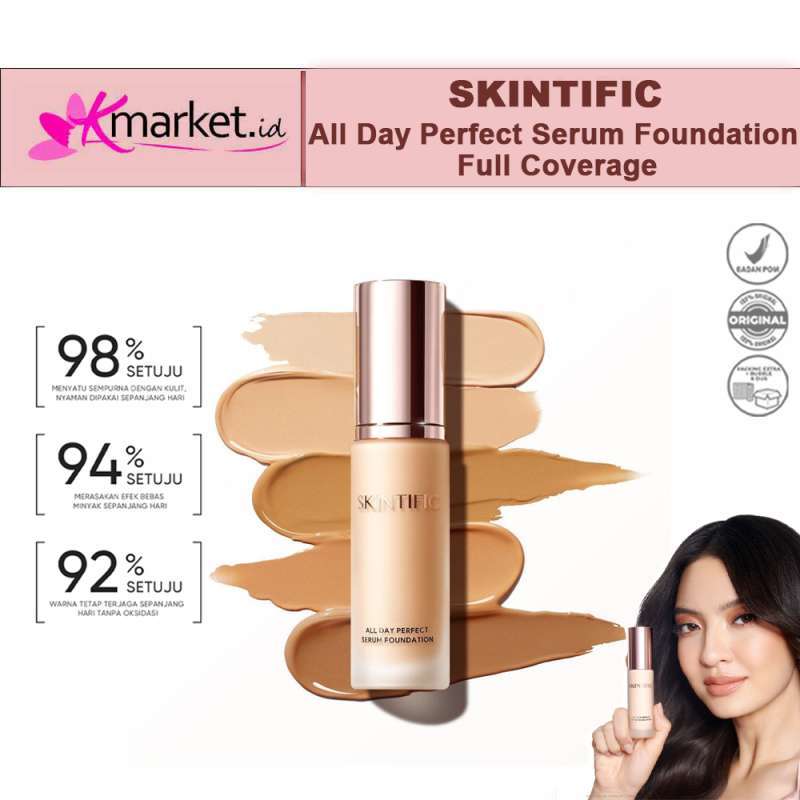 Jual SKINTIFIC All Day Perfect Serum Foundation Full Coverage 25ml - 06 HONEY di Seller Hello ...