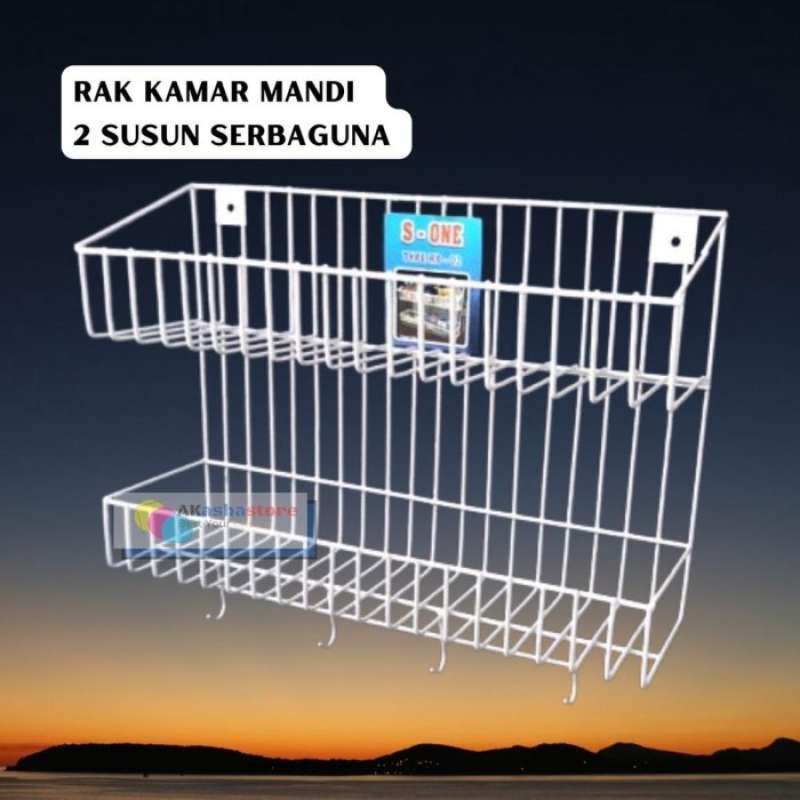 Jual TEMPAT SABUN KAMAR MANDI RAK TEMPEL DINDING BESI STAINLESS 2 SUSUN ...