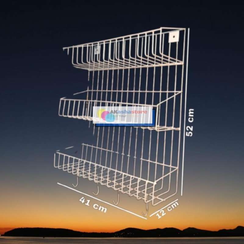 Jual TEMPAT SABUN KAMAR MANDI RAK TEMPEL DINDING BESI STAINLESS 2 SUSUN ...