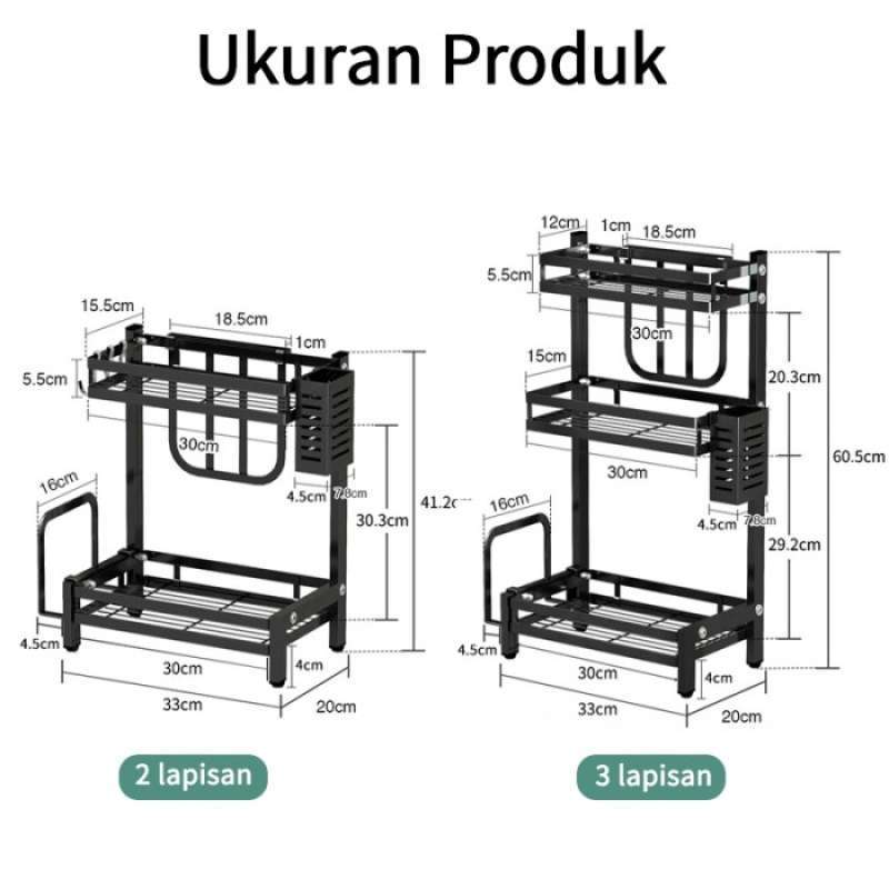 Jual Rak Bumbu Dapur Stainless Besi Tingkat Serbaguna Premium Alat ...