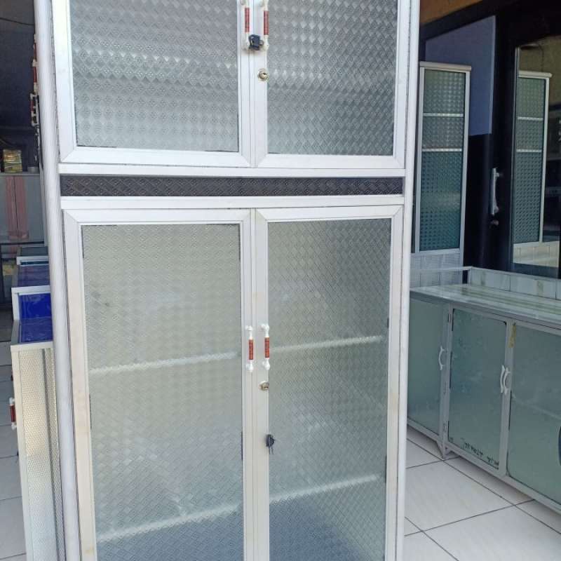 Promo Rak Piring Aluminium Full Box 2Pintu Jumbo Tiang Besar Full ...