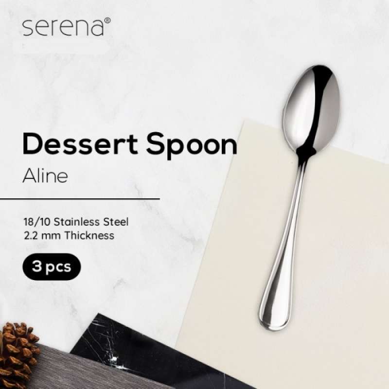 Promo [3 Pcs] Serena Aline Dessert Spoon. Sendok Makan Hotel Stainless Tebal New Diskon 42% di ...