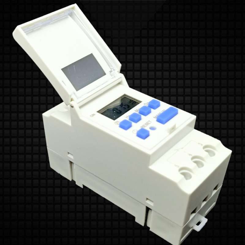 Promo TIMER DIGITAL PROGRAMMABLE SWITCH DIN RAIL MODEL MCB 220V AC 16A ...