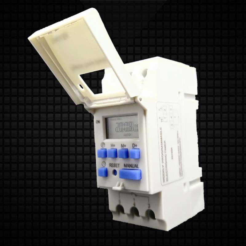 Promo TIMER DIGITAL PROGRAMMABLE SWITCH DIN RAIL MODEL MCB 220V AC 16A ...