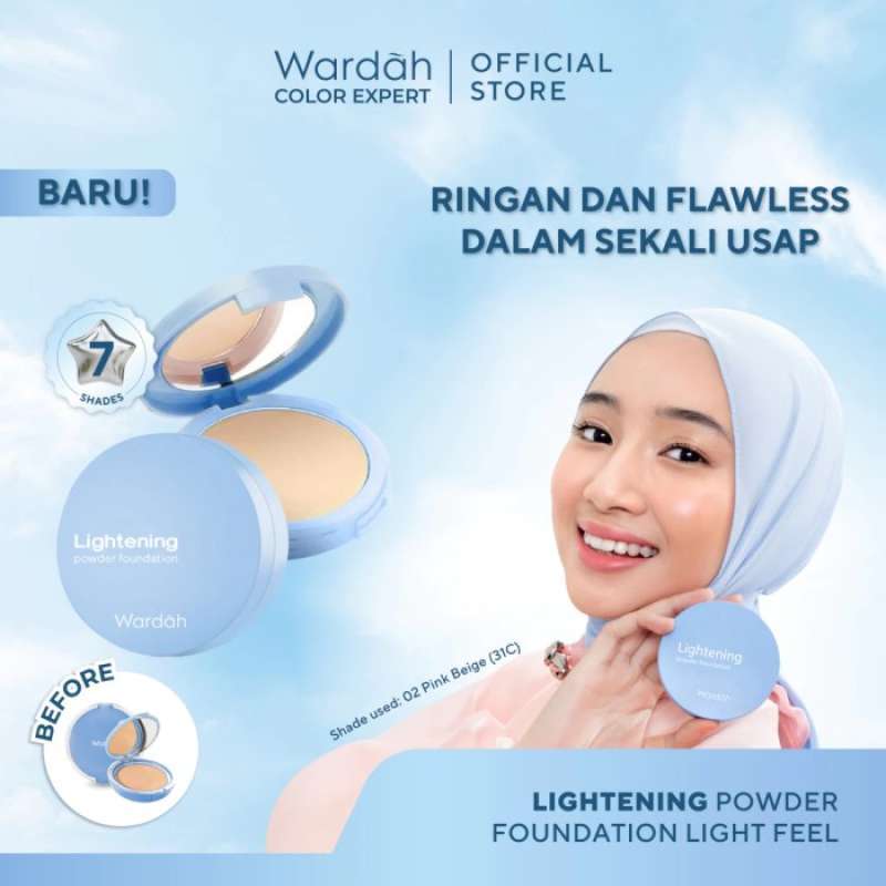 Jual Wardah Lightening Powder Foundation Light feel - 01 Light Beige di ...