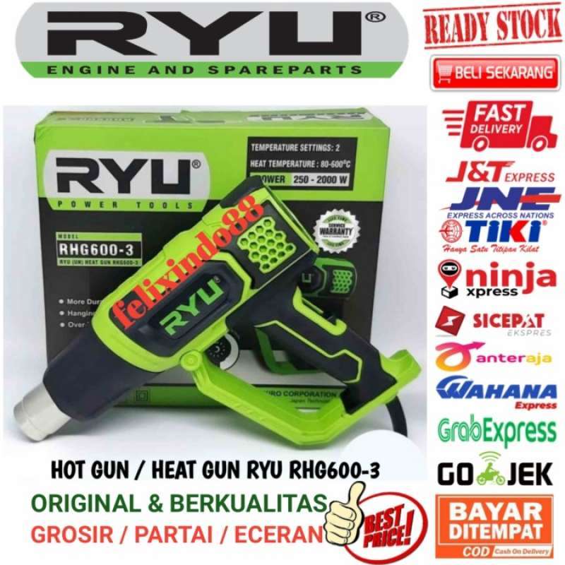 Promo HEAT GUN RYU RHG 600 3 / HOT AIR GUN / PISTOL PEMANAS TEKIRO RYU ...