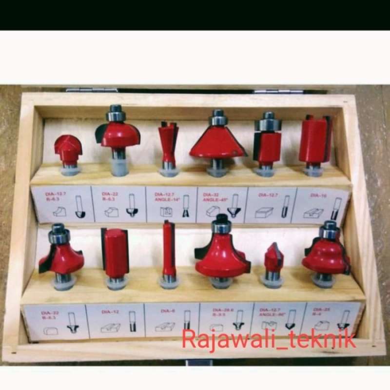 Promo ROUTER BIT set 1/4 12pcs / Mata Profil Mata Trimmer Diskon 23% di ...