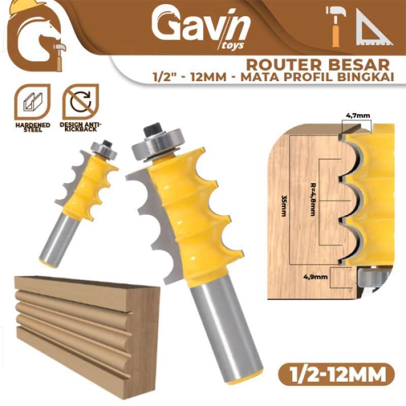 Promo 1/4 Mata Profil Finger Joint Router Bit Tenon Woodworing Tukang ...