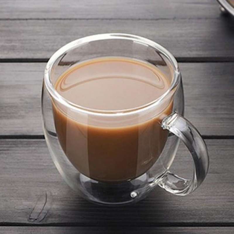 Jual Gelas Anti Panas Double Wall Insulated Cup 350ml Gelas 2 Lapis Gagang Di Seller Maju Mundur ...