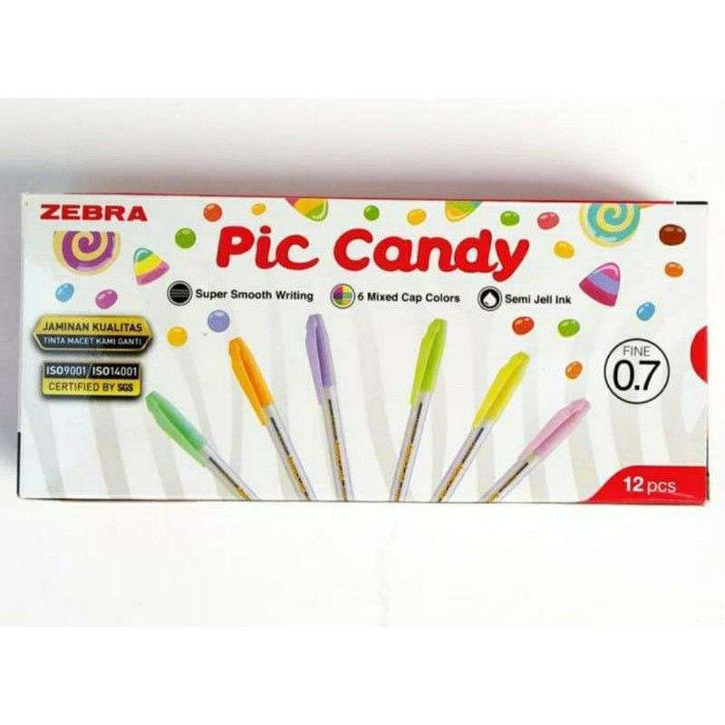 Jual Pena Semi Gel Zebra Pic Candy Fine 0.7mm Hitam di Seller jumon ...