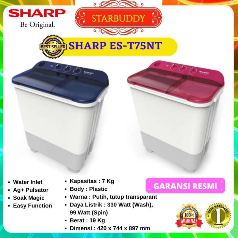 Jual MESIN CUCI SHARP ES-T75NT 75NT 2 TABUNG KAPASITAS 7 KG di Seller Starbuddy - Sudimara Jaya ...