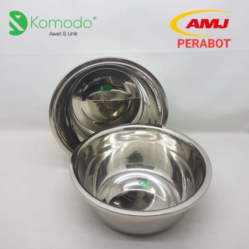 Jual KOMODO Baskom Stainless Baskom Tebal Baskom Elegant 32 Cm di ...